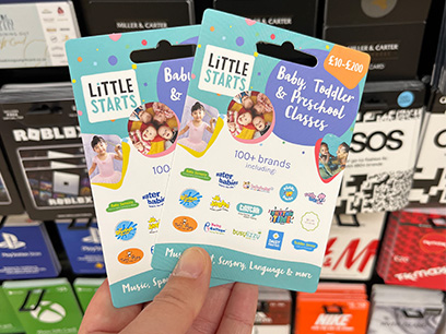Little Starts Gift Cards are now available in Sainsburys
